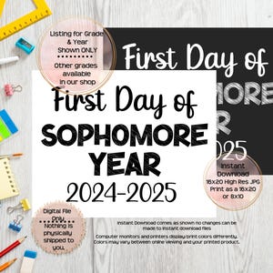 First Day of Tenth Grade Printable Sign First Day of School Sign 10th ...