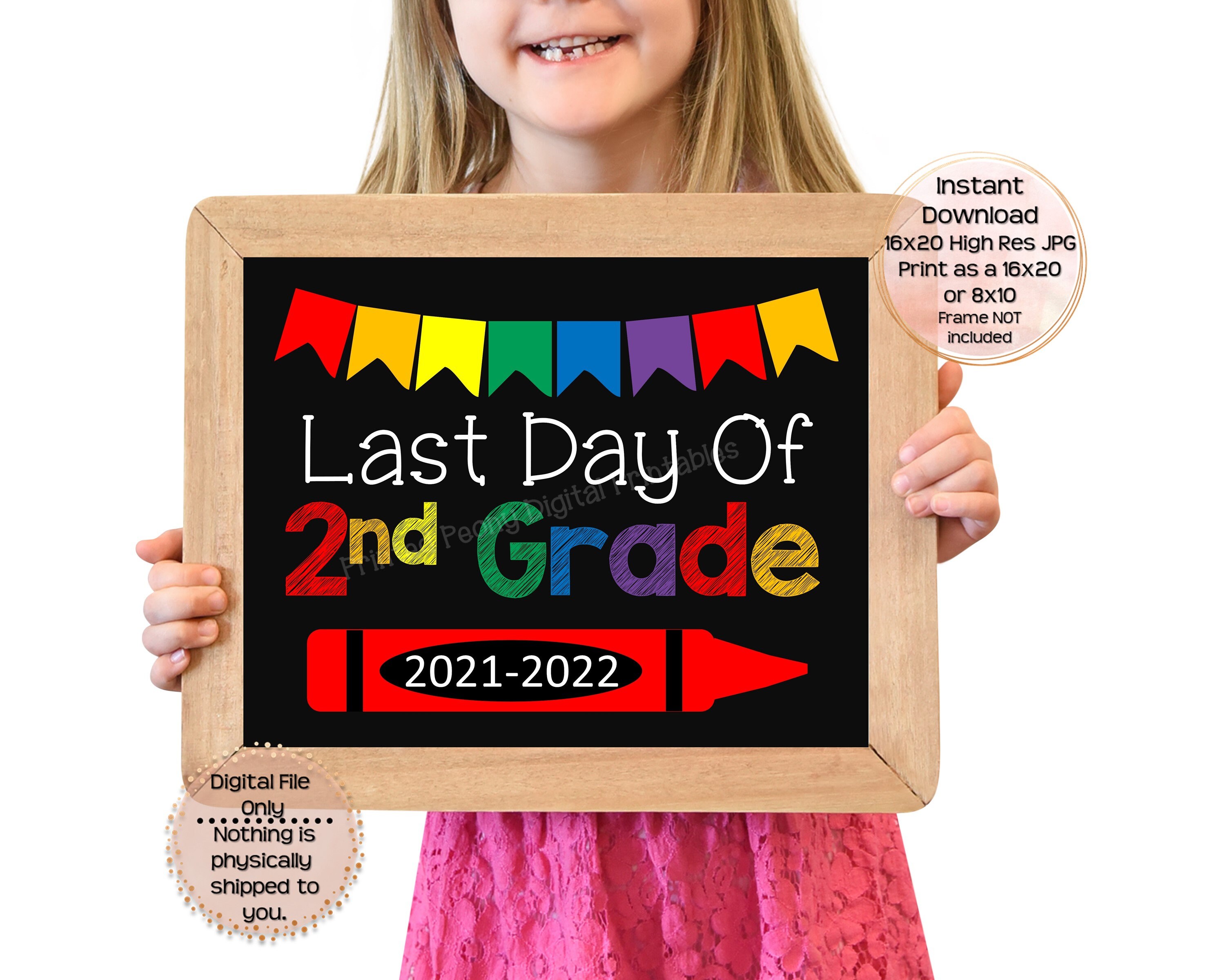 Last Day of Second Grade Printable Sign End of School Sign 2nd | Etsy