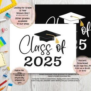 Printable Graduation Sign Graduation Party Decoration Senior 2025 ...