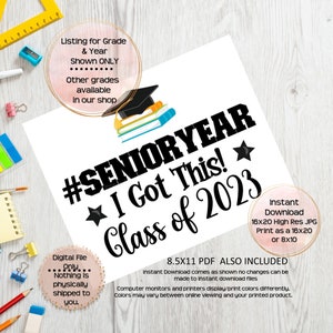 First Day of Senior Year I Got This Printable Sign First Day - Etsy