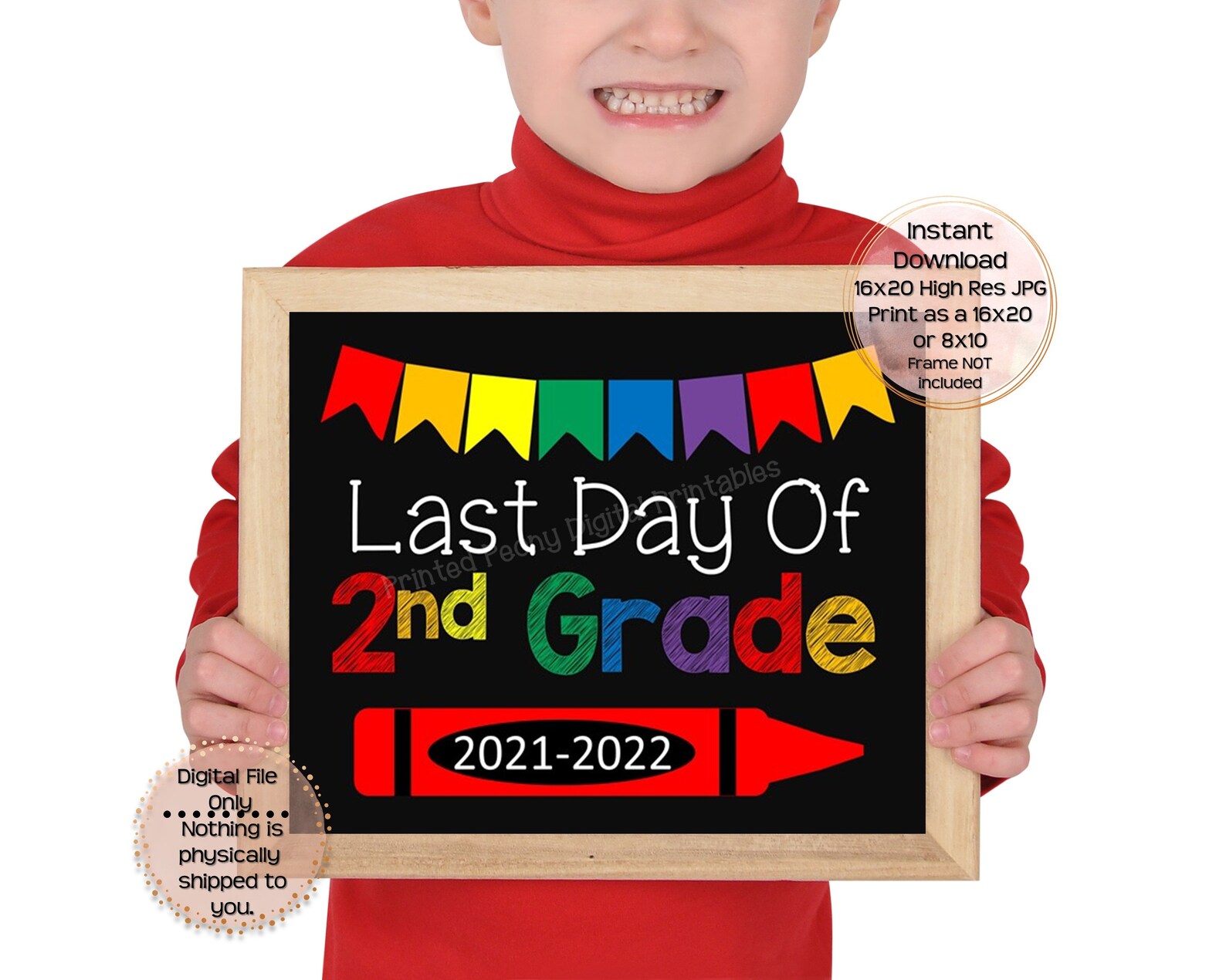 Last Day of Second Grade Printable Sign End of School Sign 2nd | Etsy