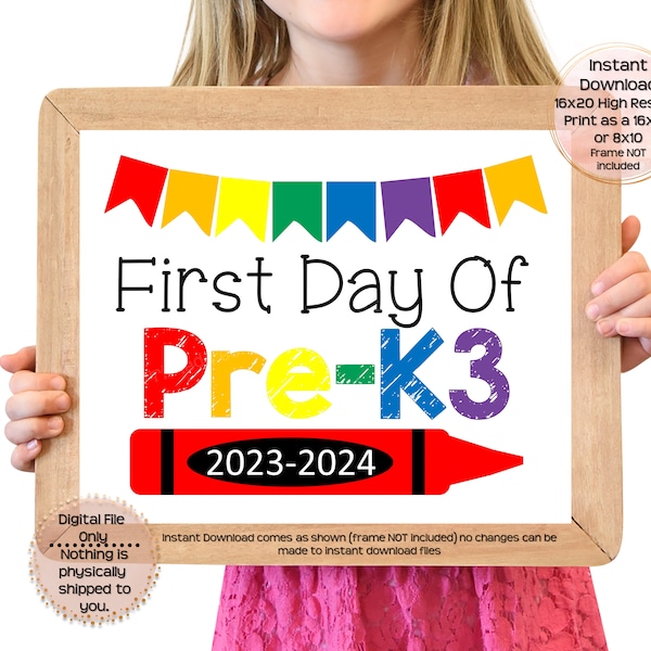 First Day of Prek 3 - Etsy