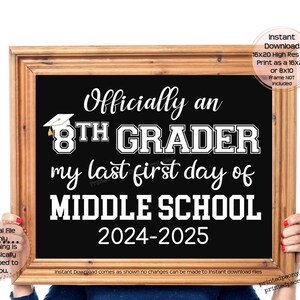 First Day of Eighth Grade Printable Sign First Day of School Sign 8th ...