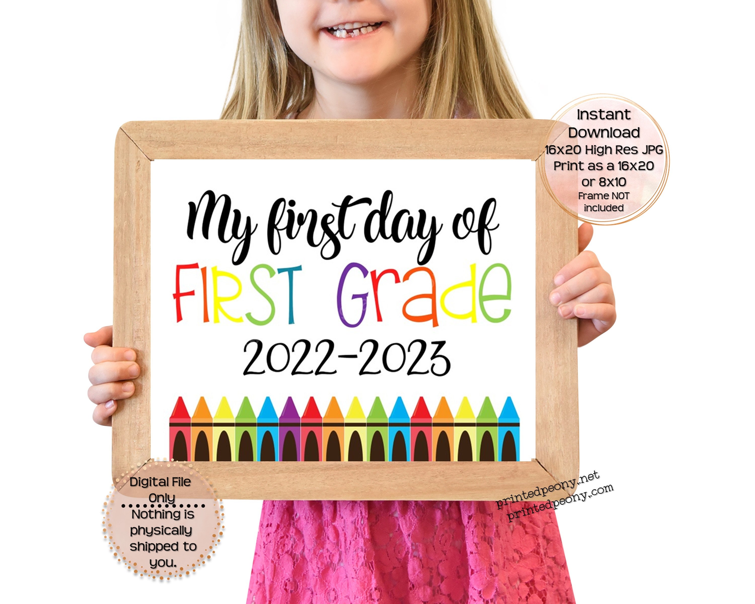 First Day of First Grade Printable Sign First Day of School - Etsy