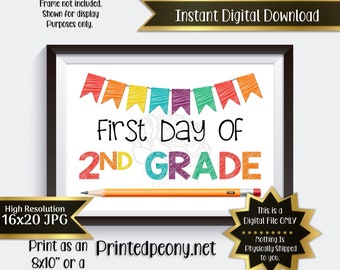 First Day of 2nd Grade Printable - Etsy