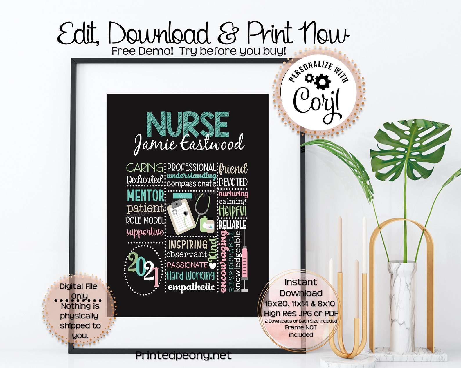Personalized Printable Nurse Gift for Nursing Student Gift | Etsy