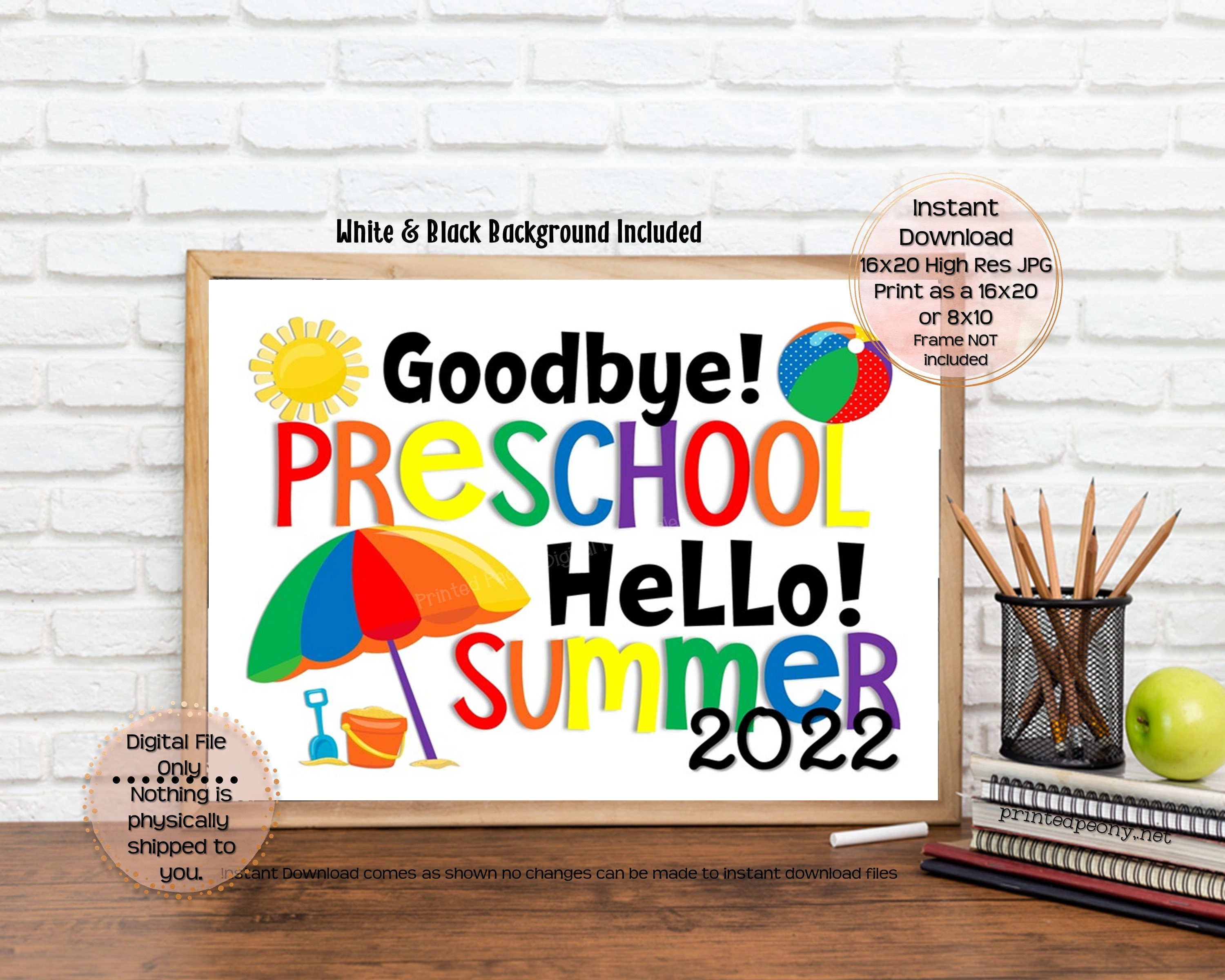 Last Day of Preschool Printable Sign End of School Sign Pre-k - Etsy