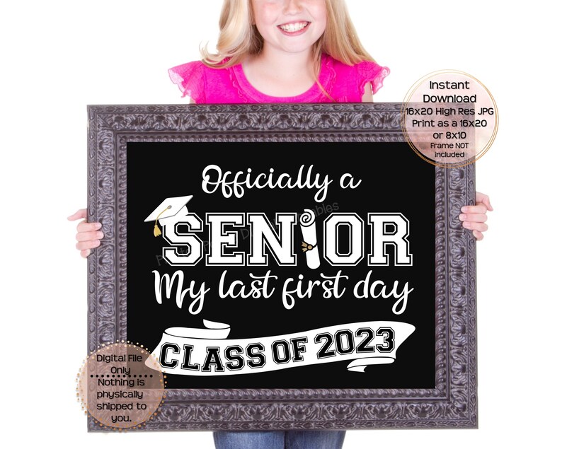 First Day of Senior Year Printable Sign First Day of School - Etsy