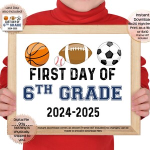 First Day of Sixth Grade Printable Sign 1st Day of School Sign 6th ...