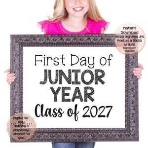 First Day of Eleventh Grade Printable Sign First Day of School Sign ...