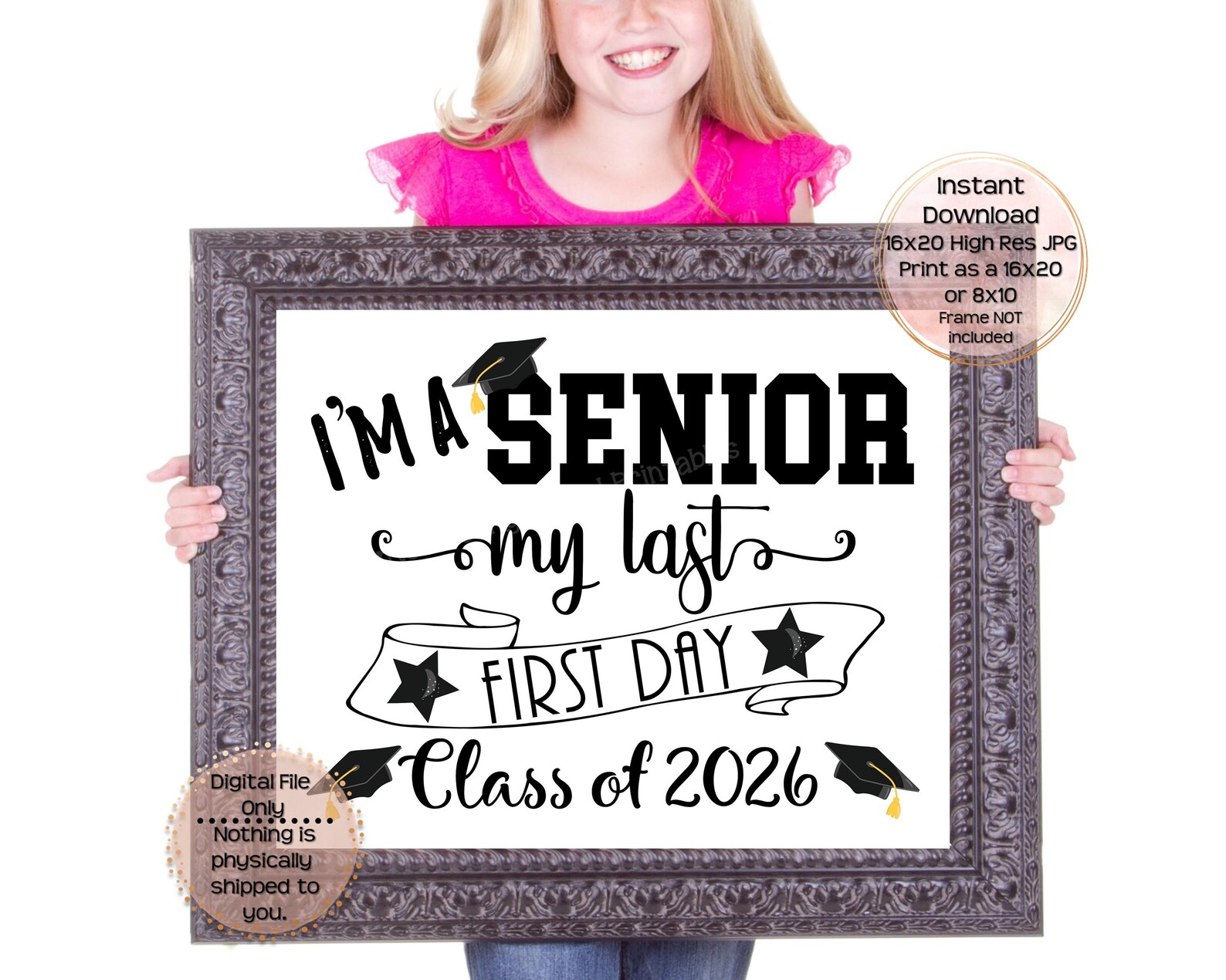First Day of Senior Year Printable First Day of School Sign 12th Grade ...