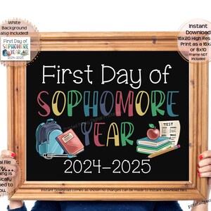 First Day of Tenth Grade Printable Sign First Day of School Sign 10th ...