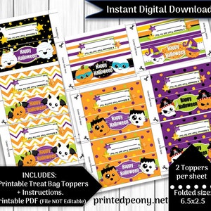 Halloween Treat Bag Toppers Halloween Party Favors Treat Bags Halloween ...