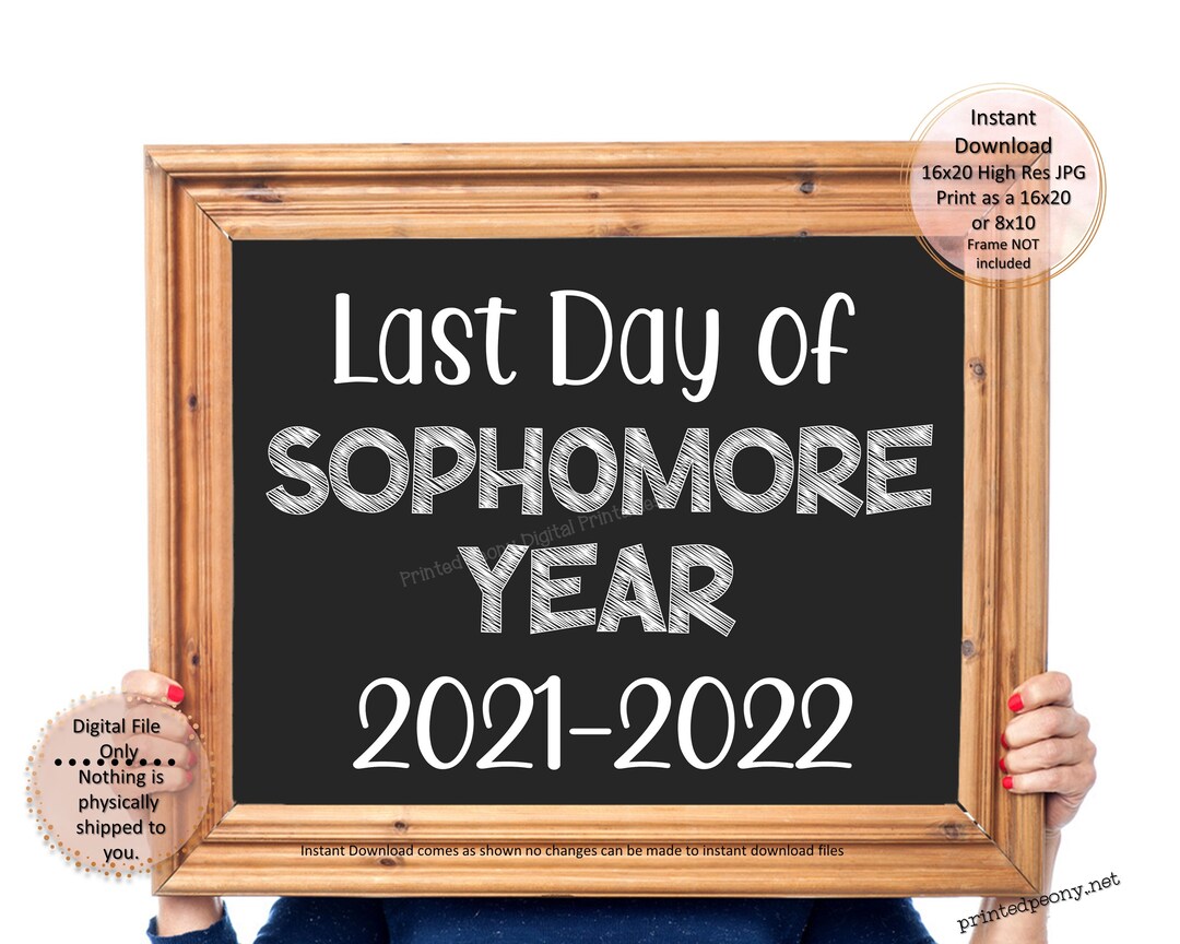 Last Day of Tenth Grade Printable Sign Last Day of School Sign 10th ...