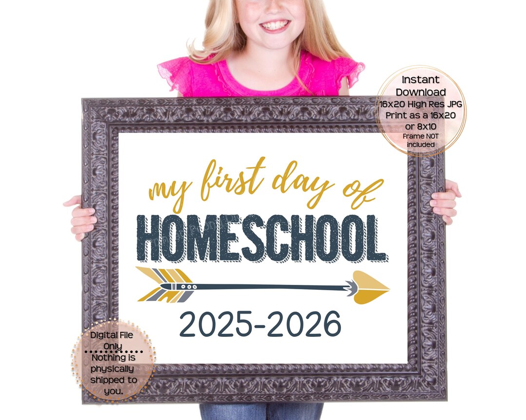 First Day of Homeschool Printable First Day of Homeschool Sign First ...