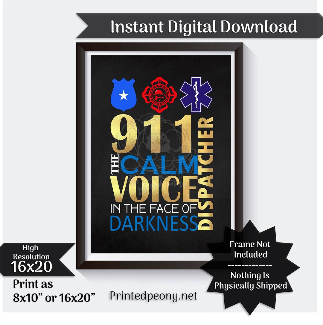 911 Dispatcher Gift Chalkboard 911 Operator Gift for Telecommunicator ...