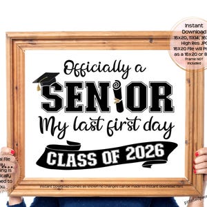 First Day of Senior Year Printable Sign First Day of School Sign 12th ...