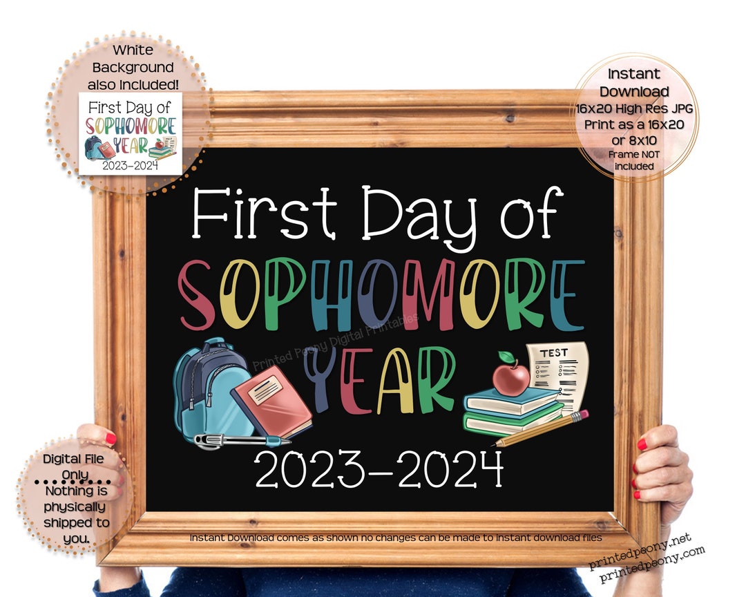 First Day of Tenth Grade Printable Sign First Day of School Sign 10th ...