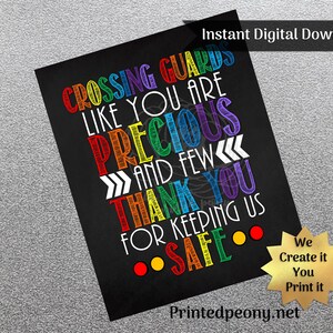 Crossing Guard Gift Chalkboard Gift for Crossing Guard Thank You Gift ...