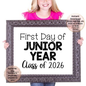 First Day of Eleventh Grade Printable Sign First Day of School Sign ...