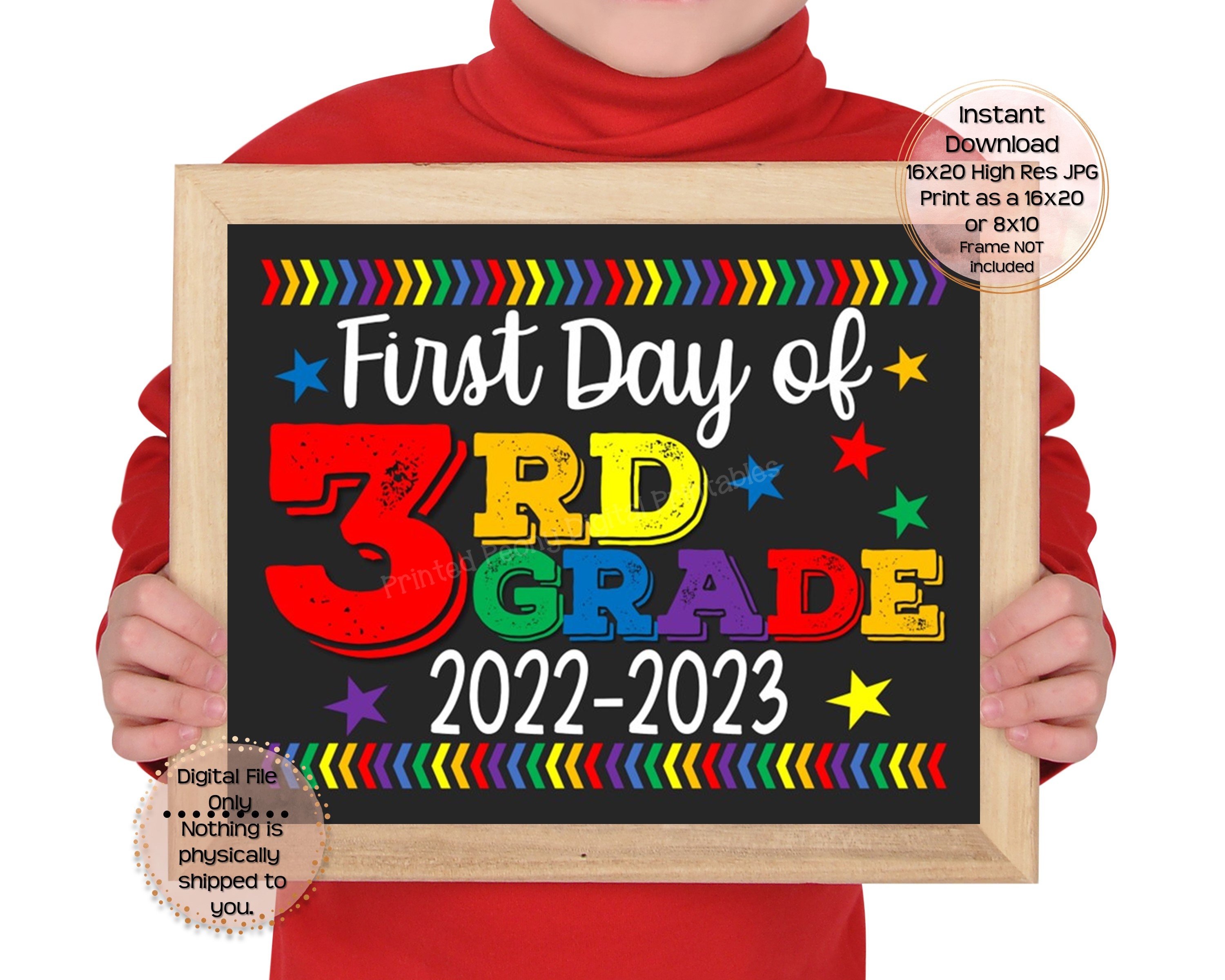 First Day of Third Grade Printable Sign First Day of School - Etsy