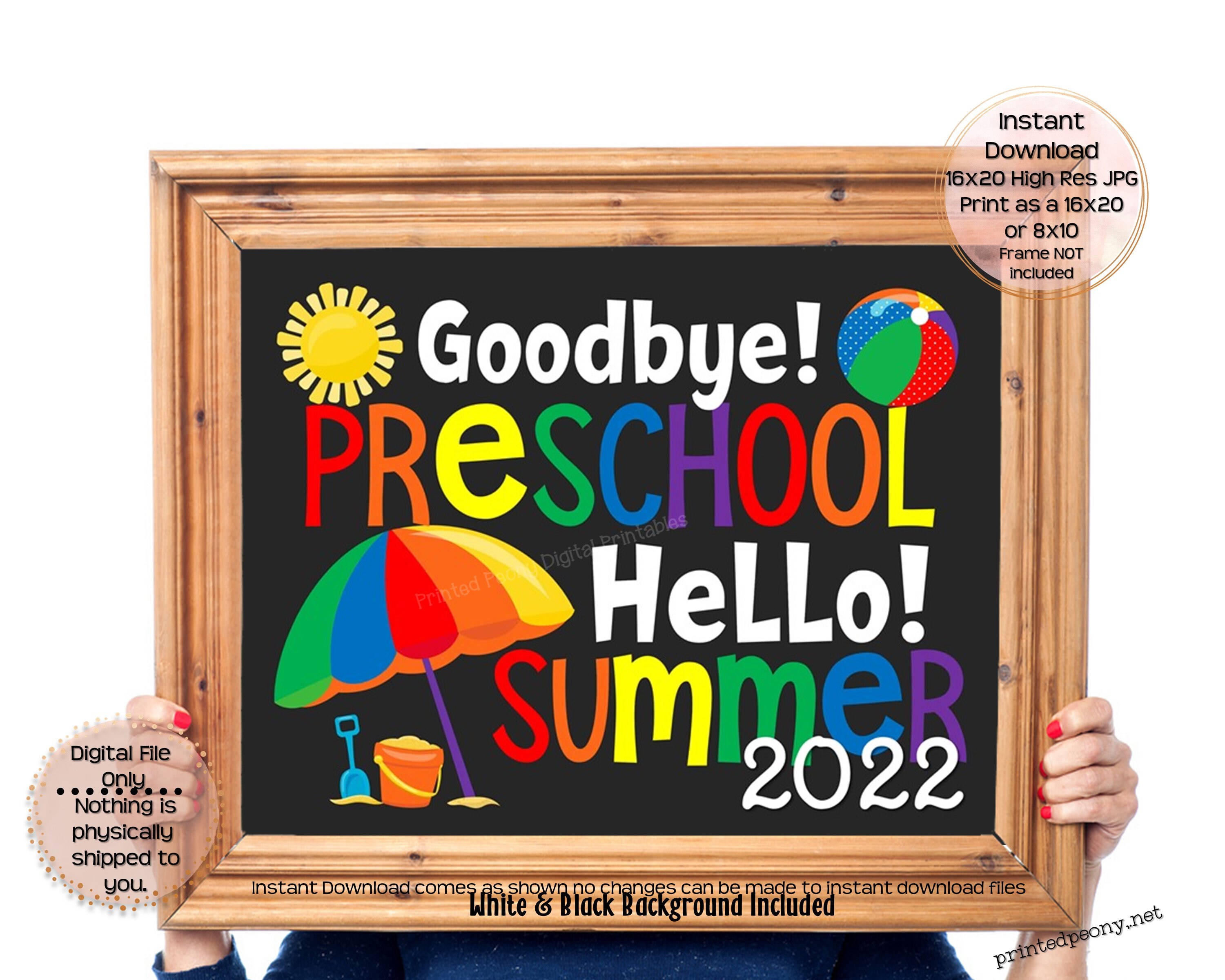 Last Day of Preschool Printable Sign End of School Sign Pre-k - Etsy