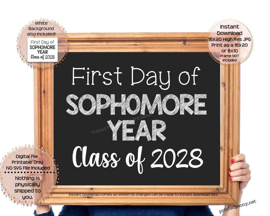 First Day of Tenth Grade Printable Sign First Day of School Sign 10th ...