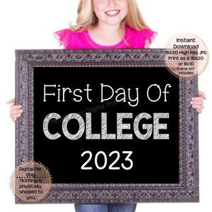 First Day of College Printable Sign First Day of School Sign College ...