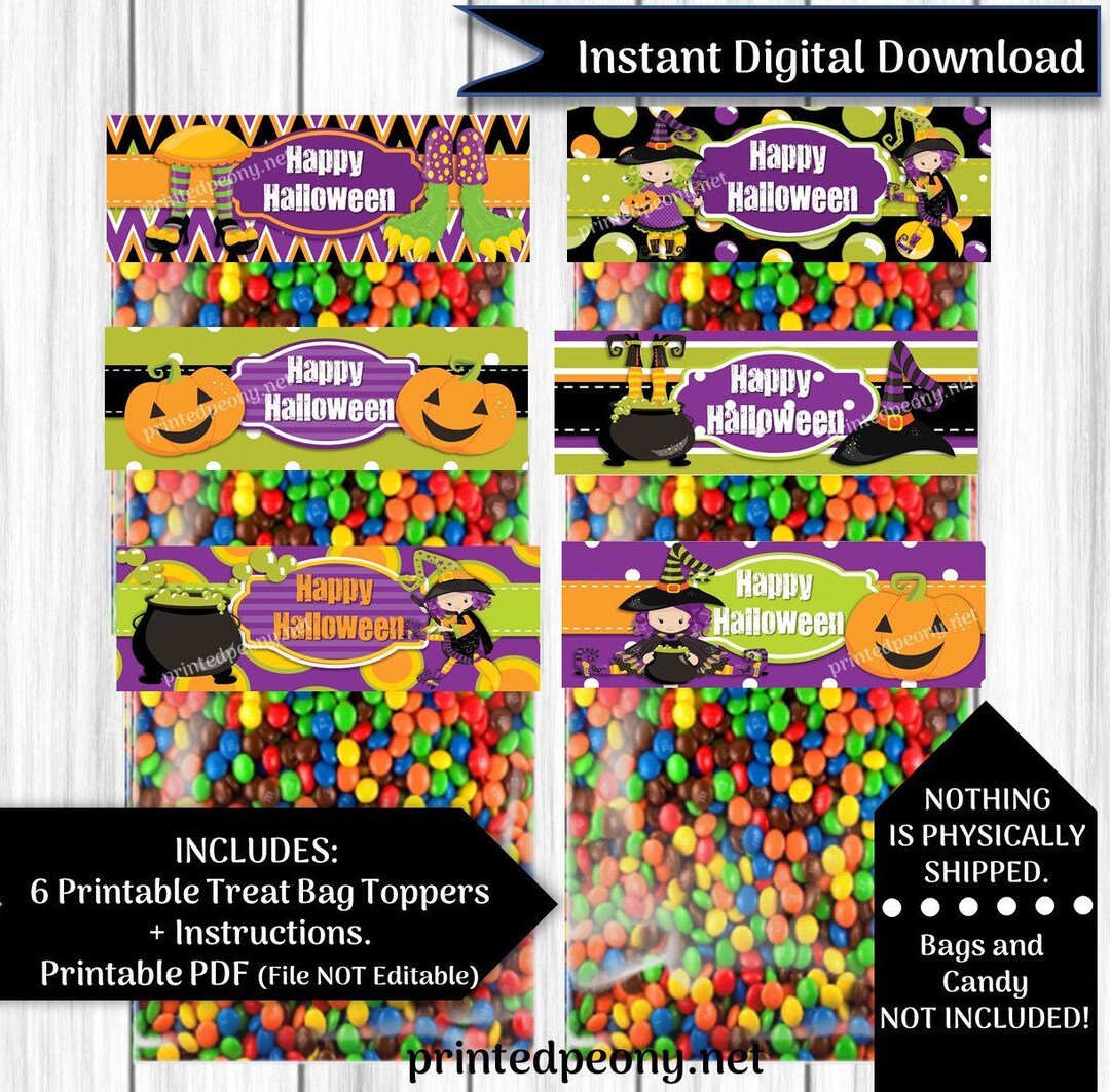 Halloween Treat Bag Toppers Halloween Party Favors Treat Bags Halloween ...