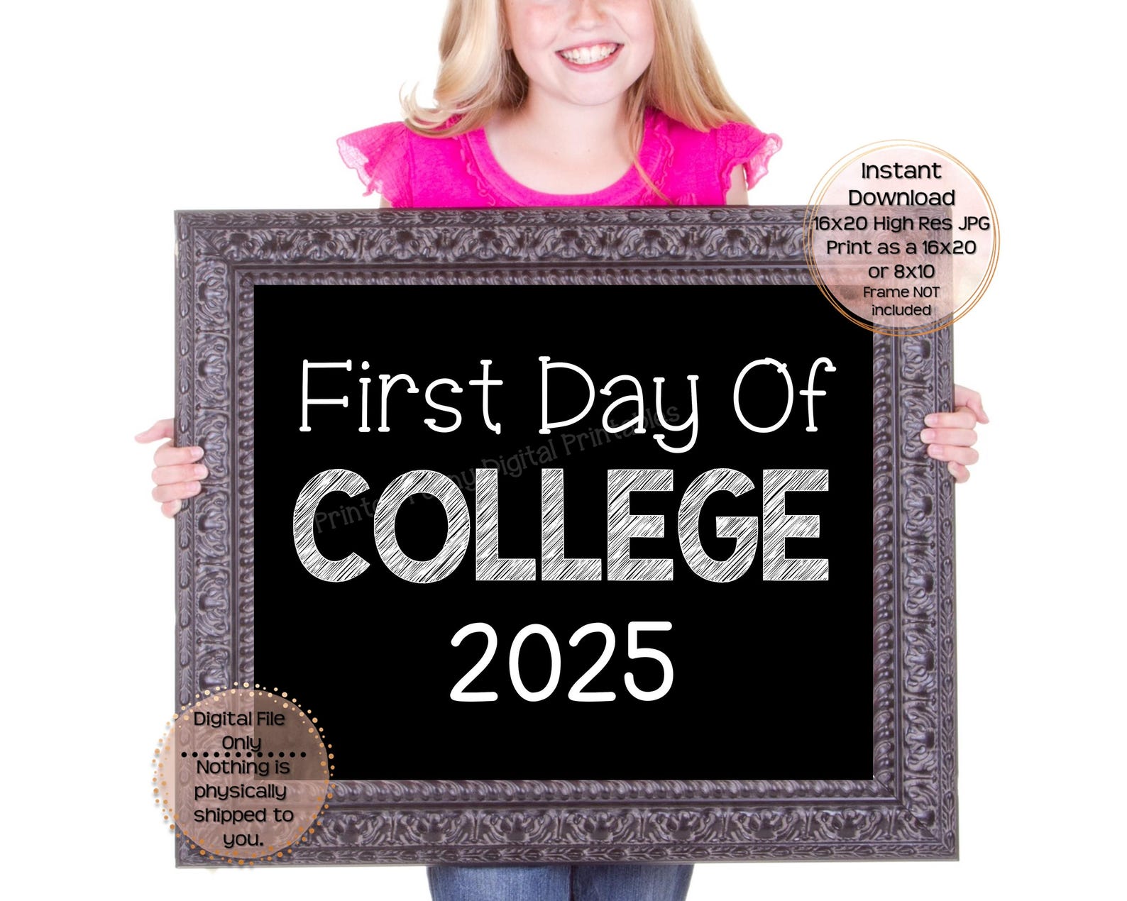 First Day of College Printable Sign First Day of School Sign College ...