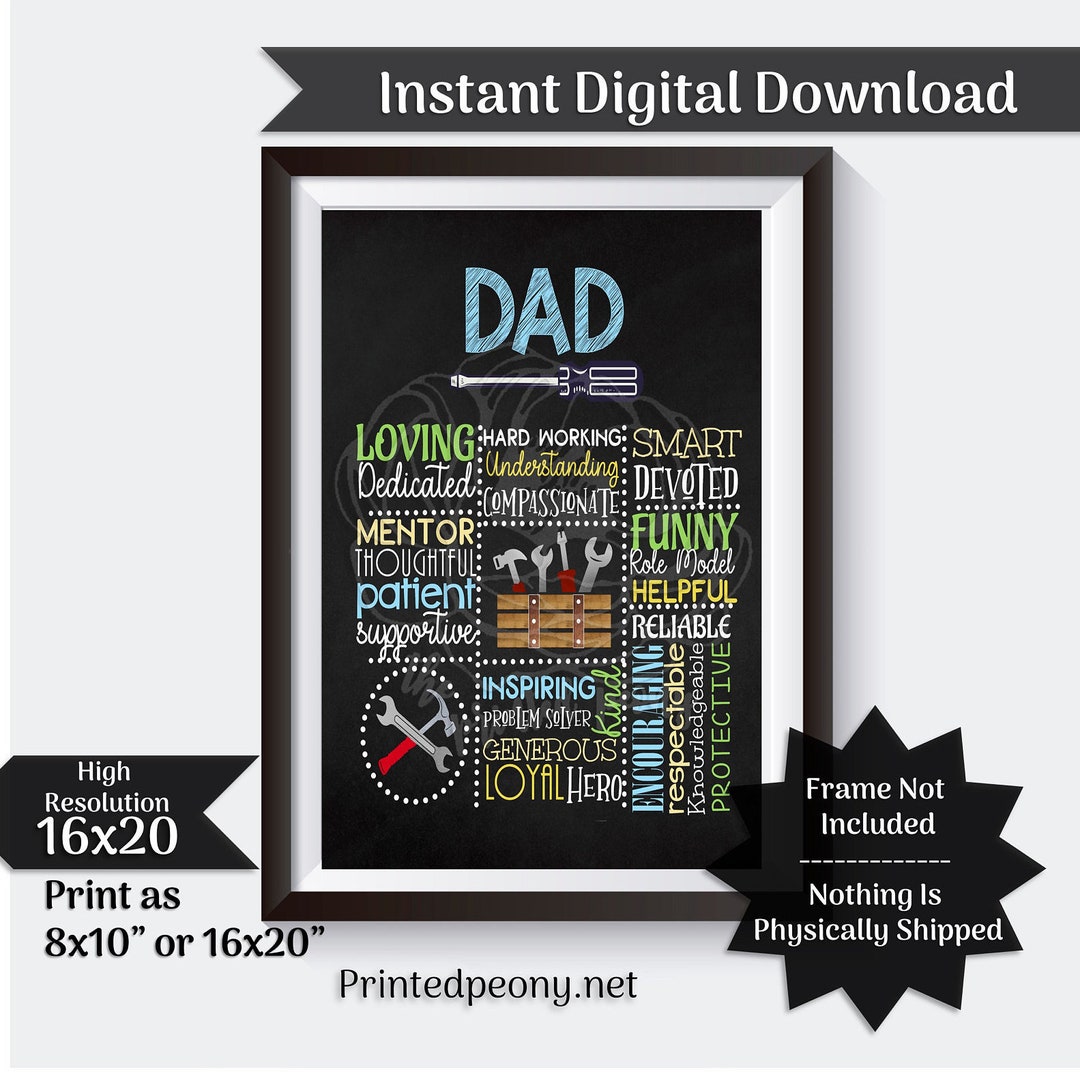 Dad Wall Art Tools Gift for Dad Gift Tools Father's Day Gift Tools Dad ...