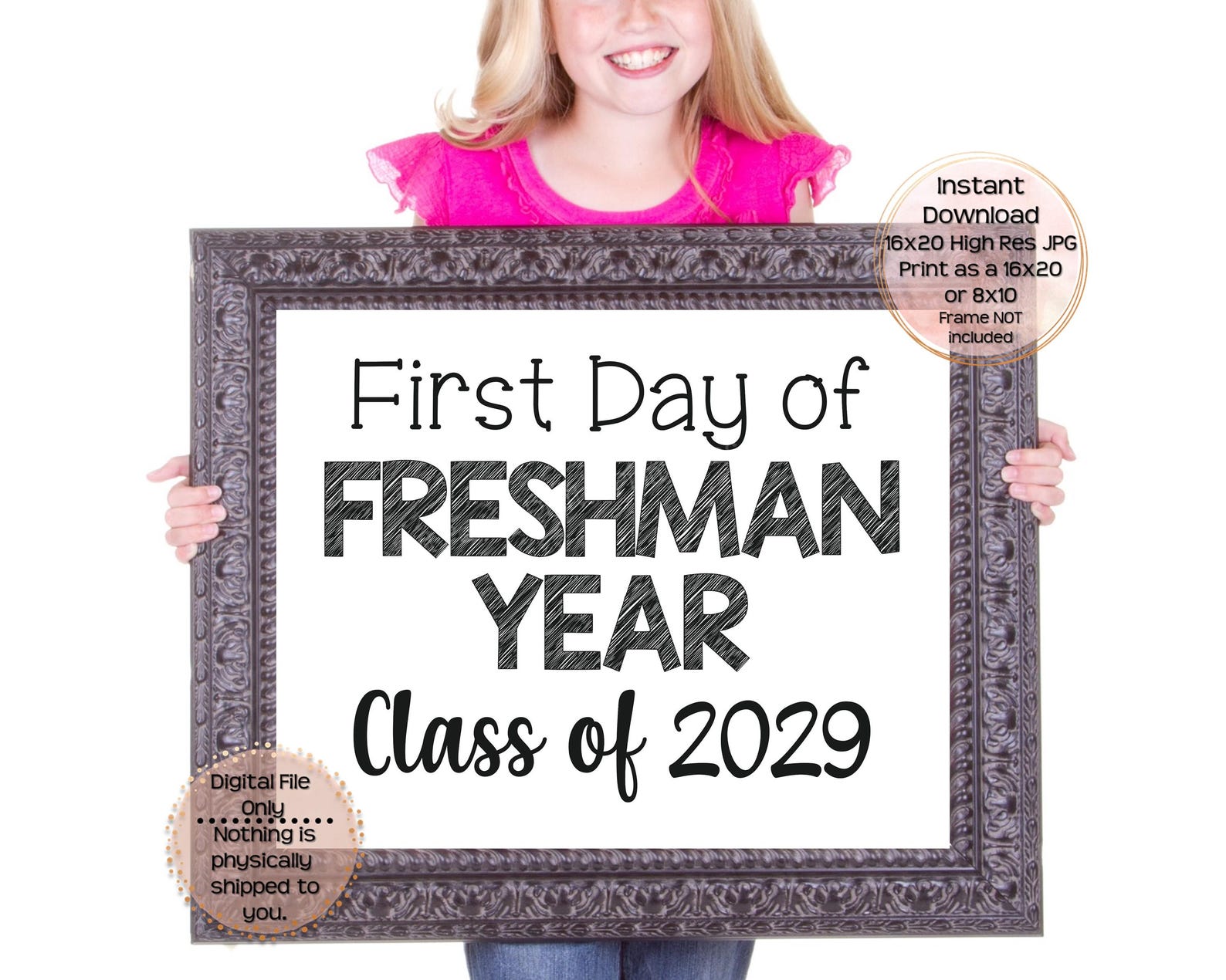 First Day of Ninth Grade Printable Sign First Day of School Sign 9th ...