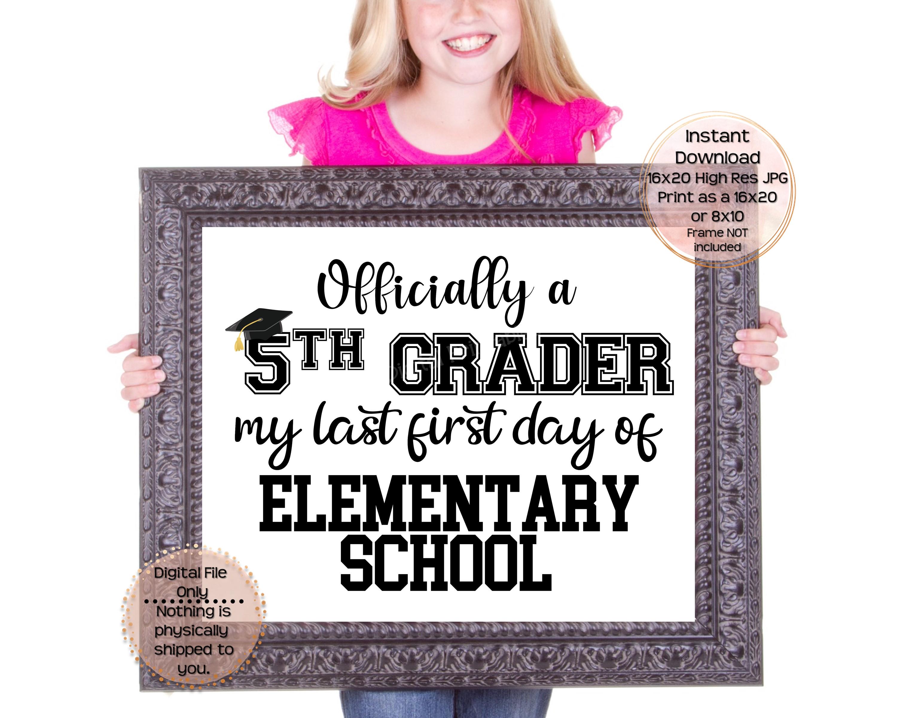 First Day of Fifth Grade Printable Sign First Day of School Sign 5th ...