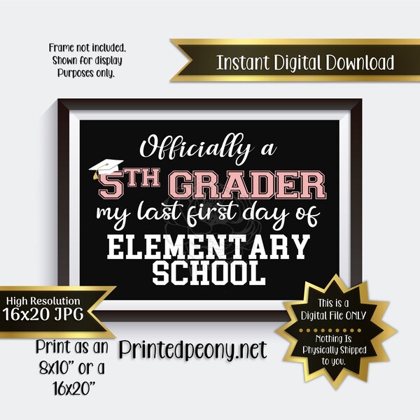 5th Grade Sign - Etsy