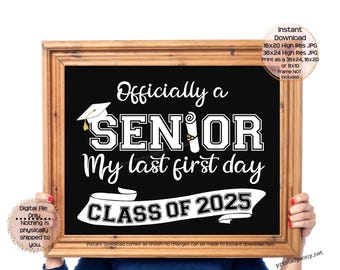 First Day of Senior Year Printable Sign First Day of School Sign 12th ...