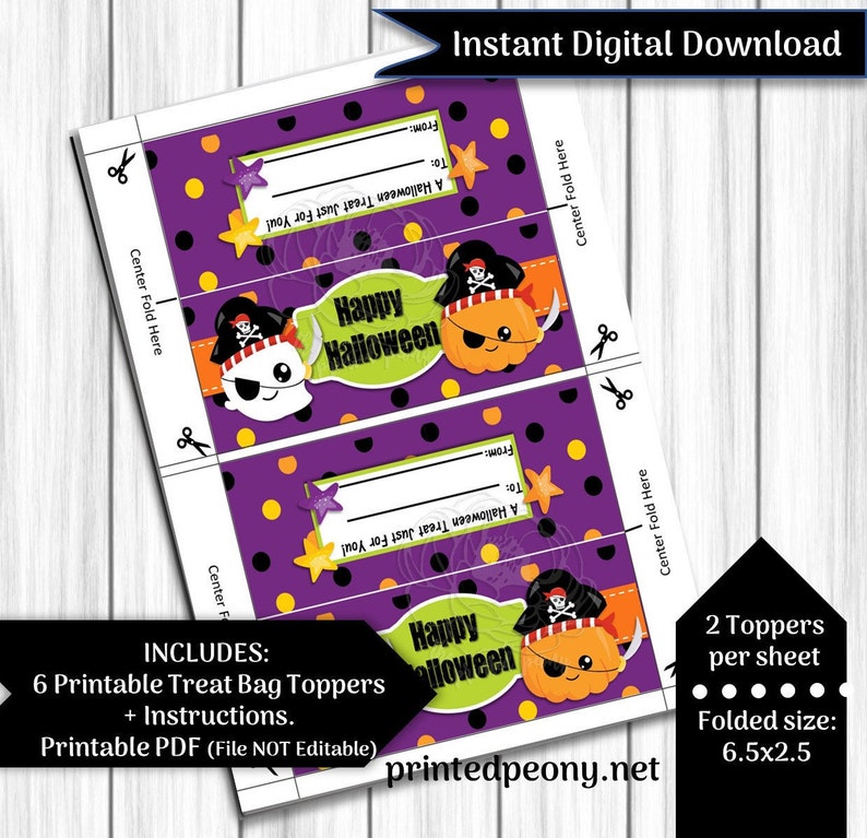 Halloween Treat Bag Toppers Halloween Party Favors Treat Bags Halloween ...