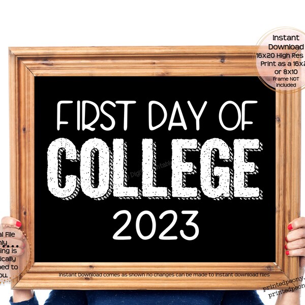 1st Day College Sign - Etsy