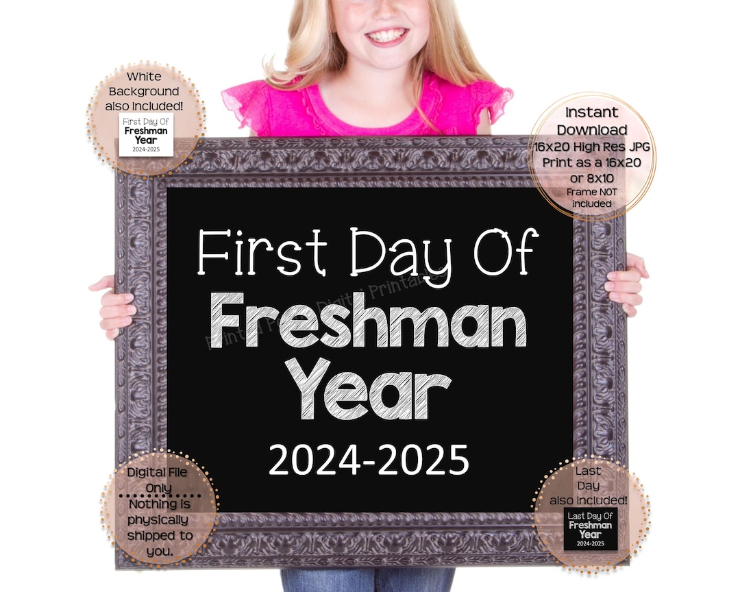 First Day of Ninth Grade Printable Sign First Day of High School Sign ...