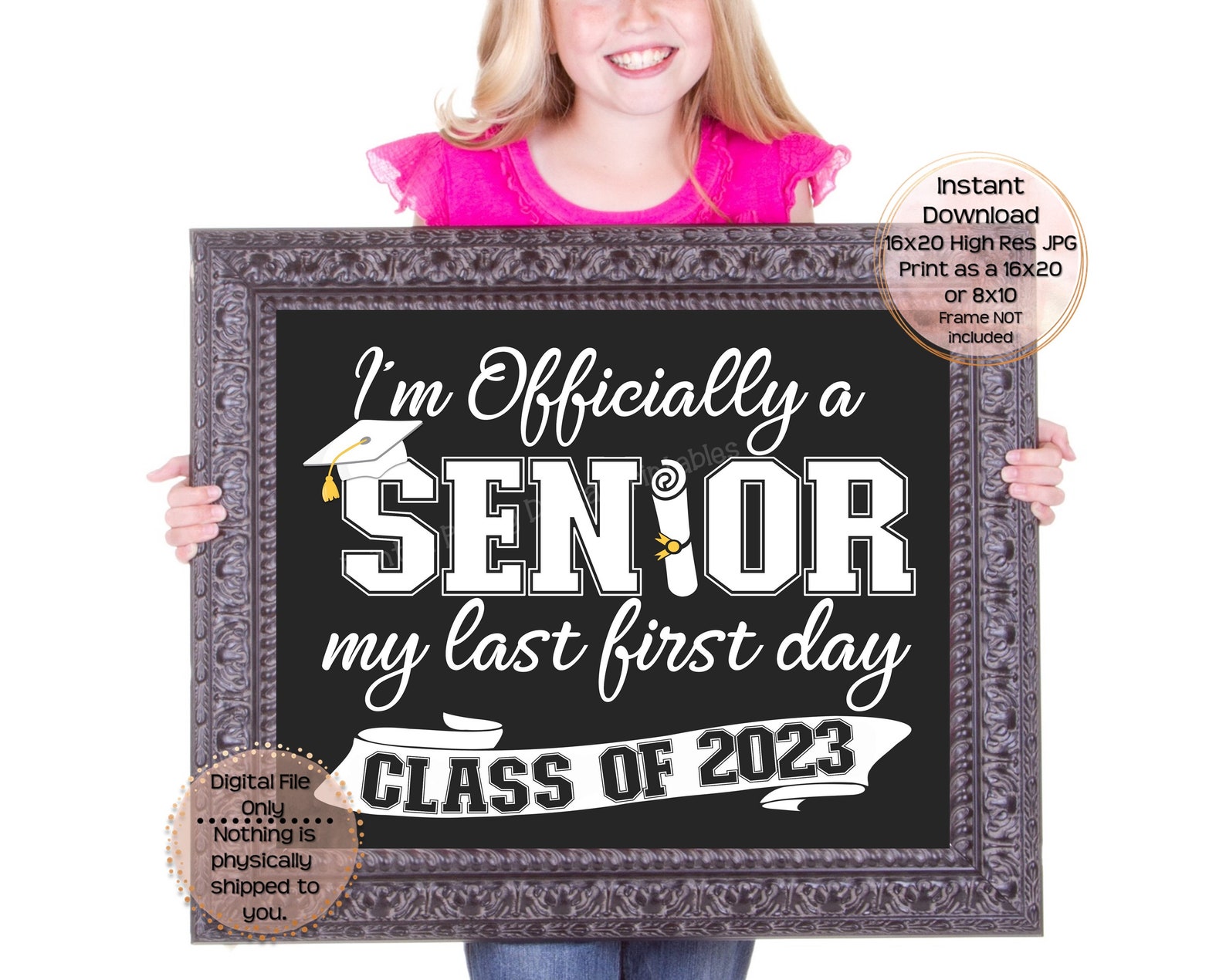 First Day of Senior Year Printable Sign First Day of School - Etsy