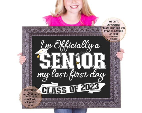 First Day of Senior Year Printable Sign First Day of School - Etsy