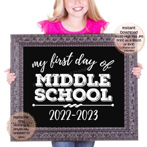 First Day of Middle School Printable Sign 1st Day of School - Etsy