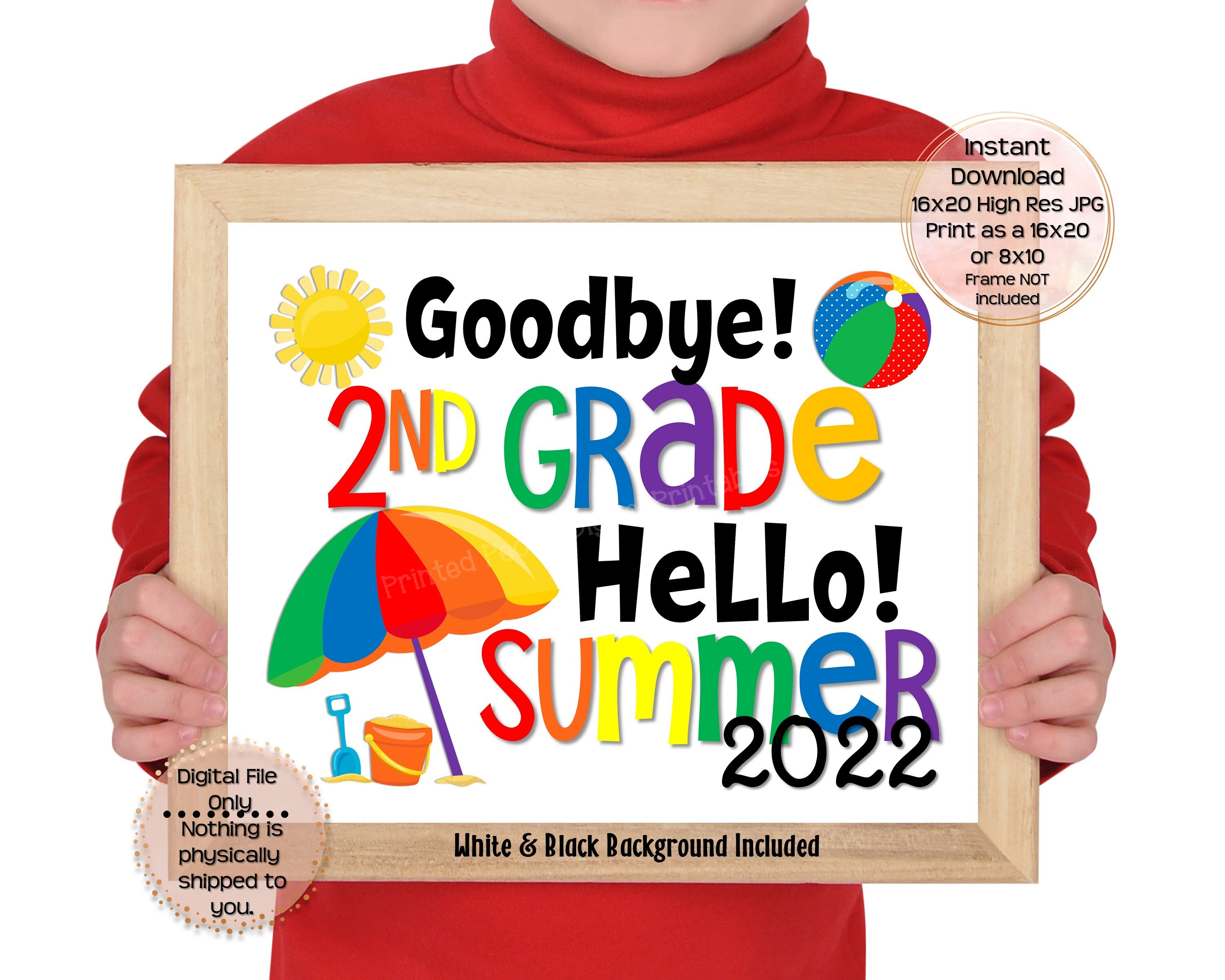 Last Day of Second Grade Printable Sign End of School Sign 2nd - Etsy