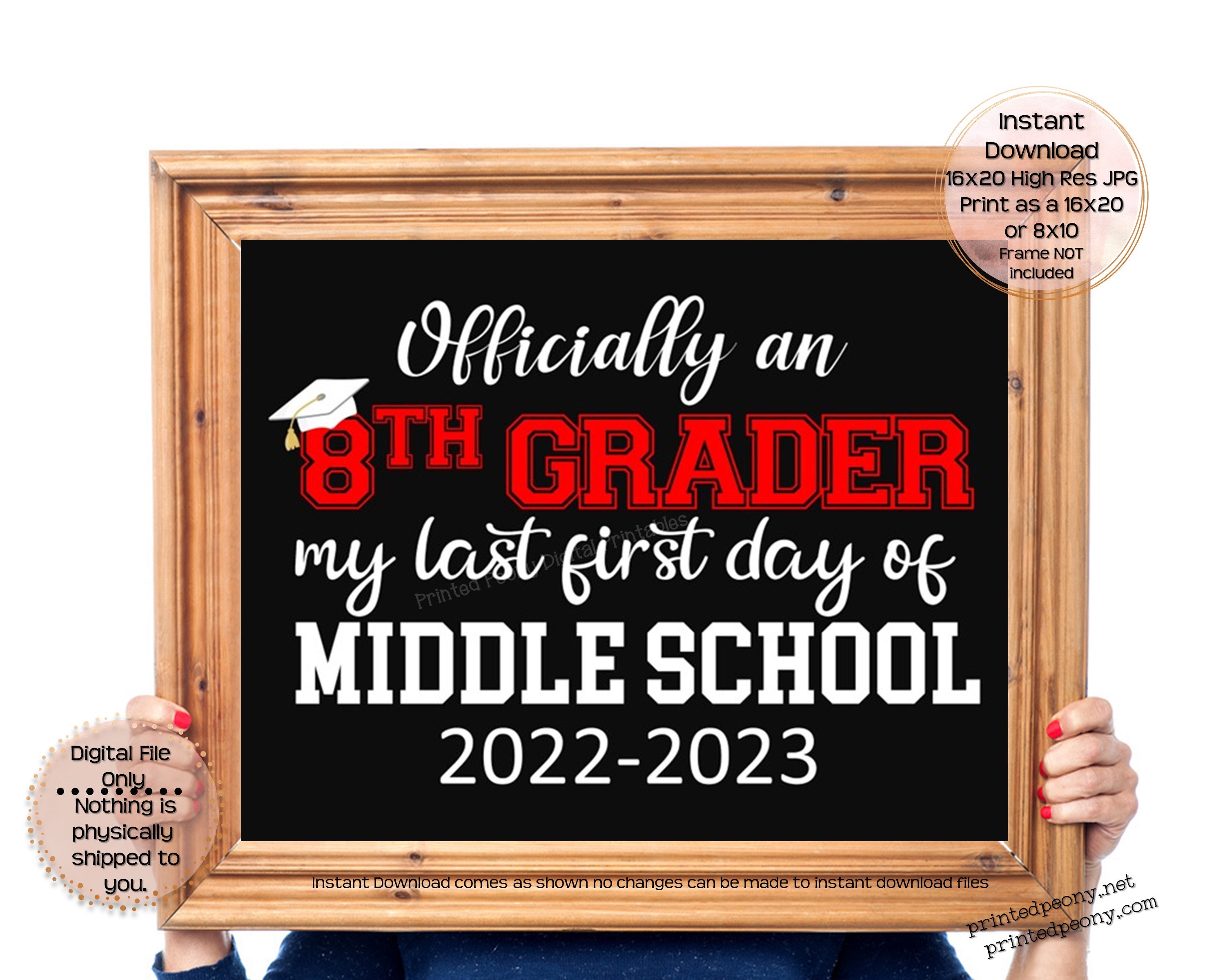 First Day of Eighth Grade Printable Sign First Day of School - Etsy