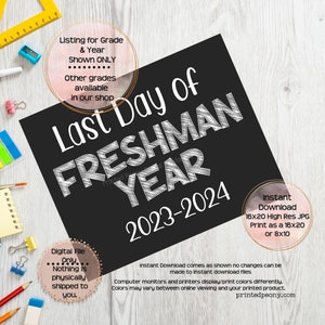 Last Day of Ninth Grade Printable Sign Last Day of School Sign 9th ...