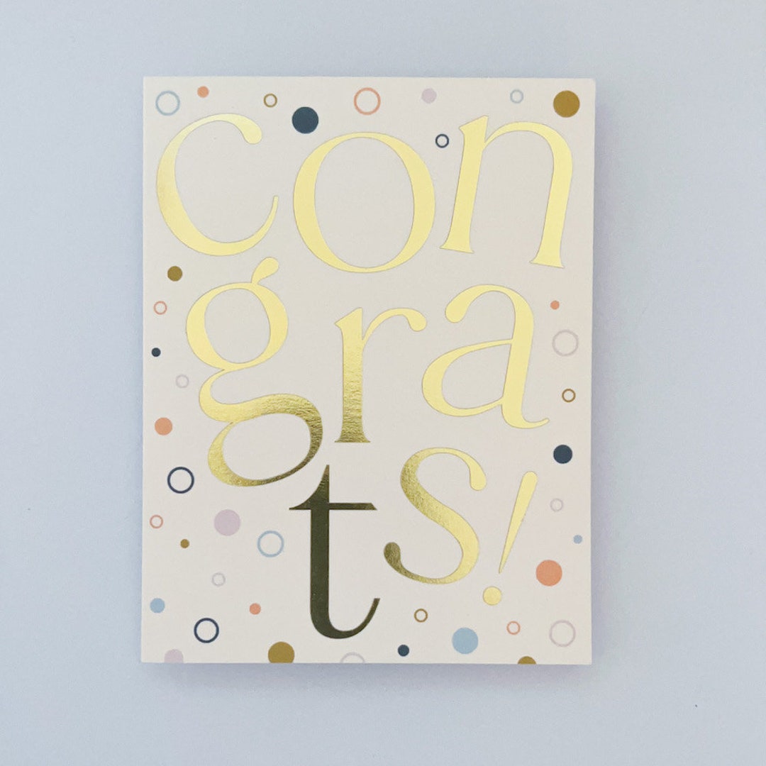 Congrats Gold Foil Card - Etsy