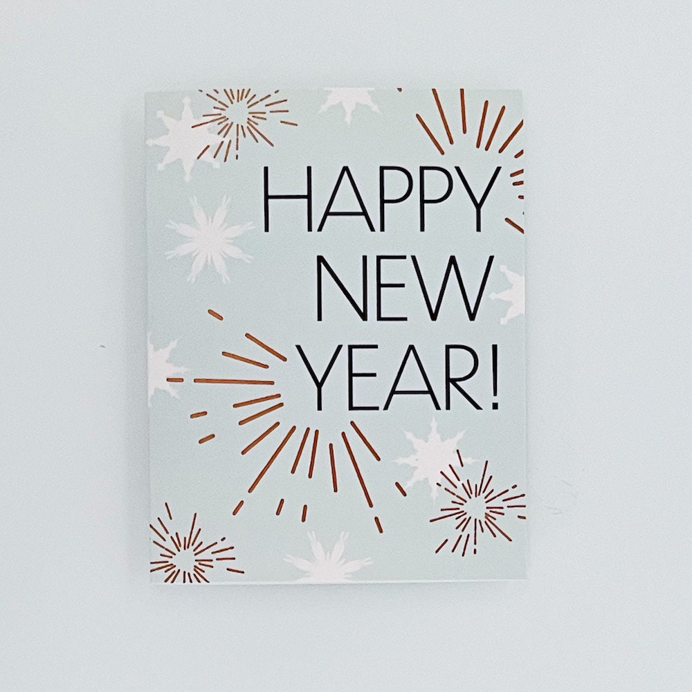 Happy New Year Holiday Card Set - Etsy
