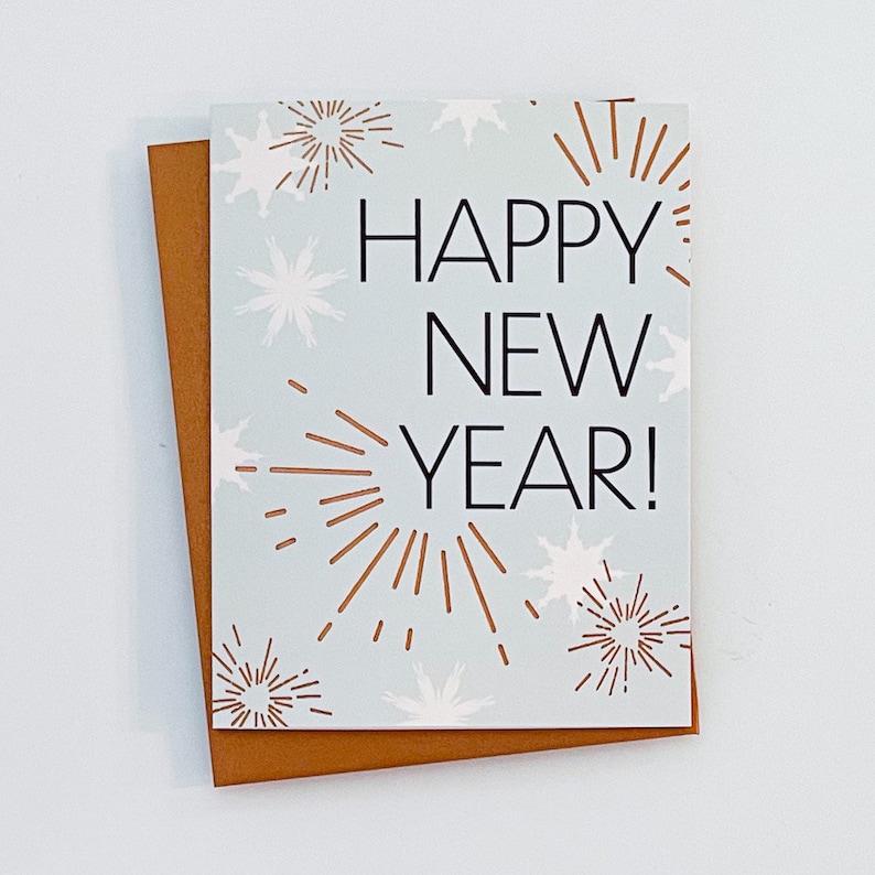 Happy New Year Holiday Card Set - Etsy