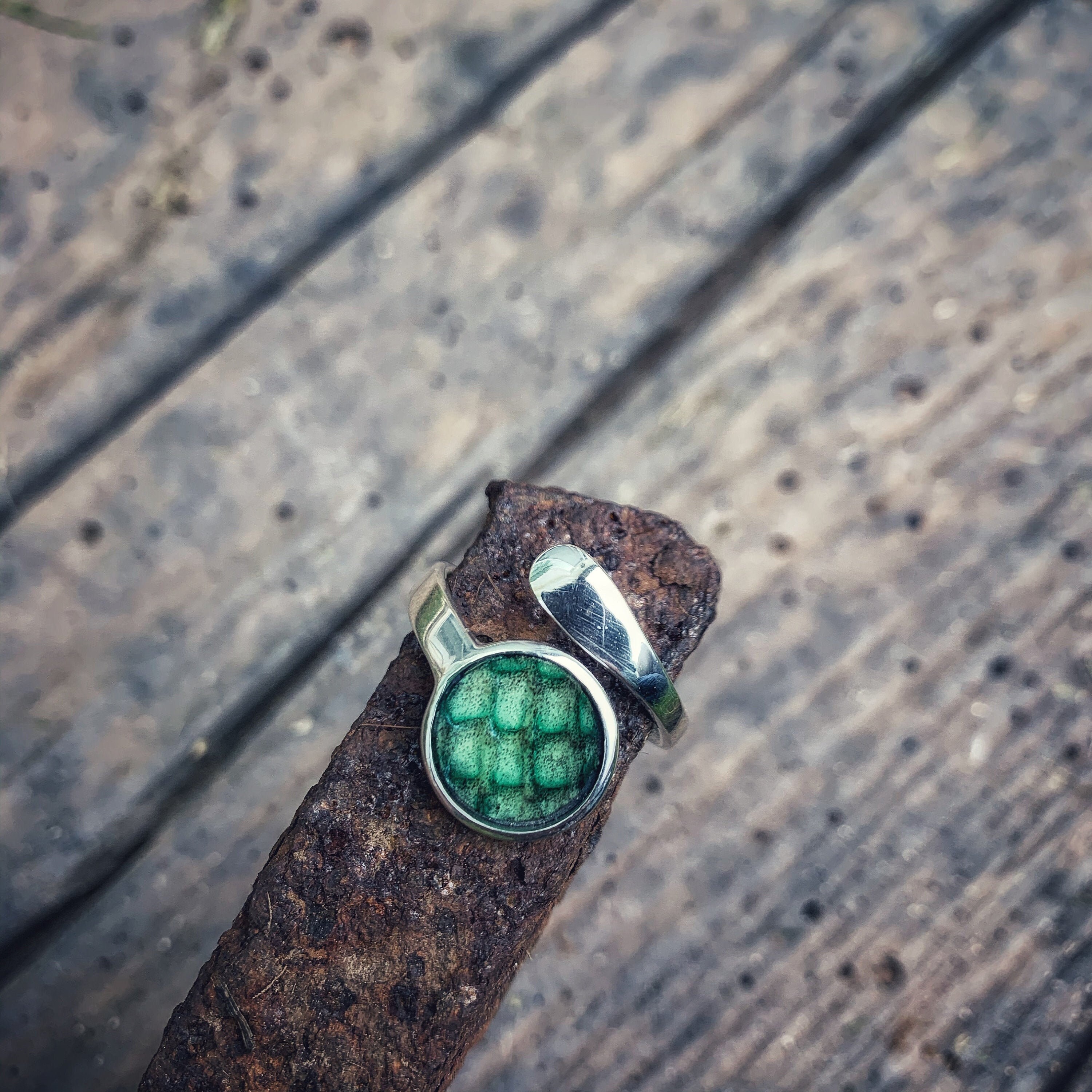 Adjustable Fish Ring/ Salmon / Fish Scales / Adjustable Silver Ring ...