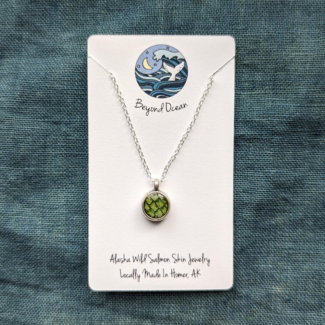 Alaska Wild Salmon Necklace/ Fish Scale Jewelry/ Small Necklace /ocean ...