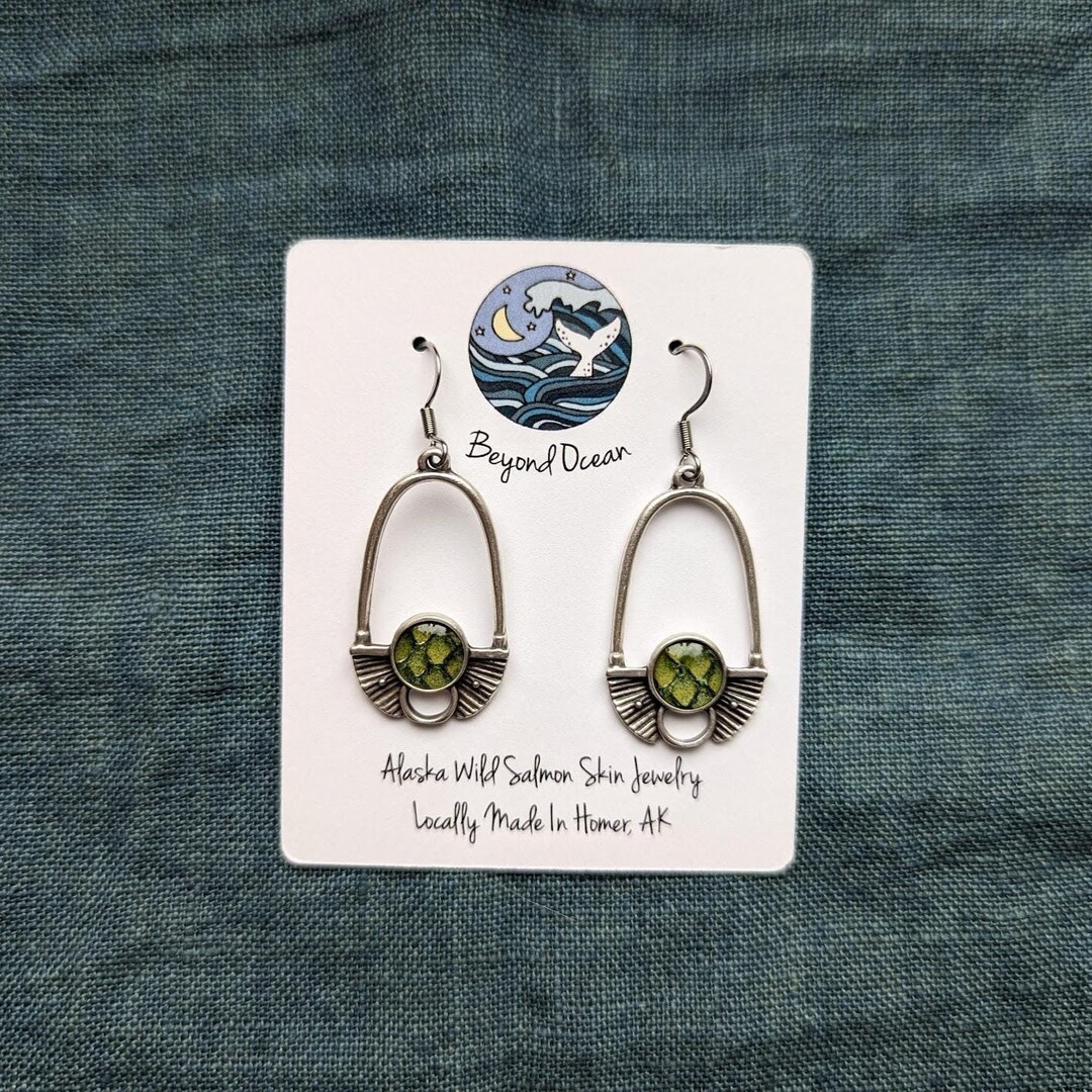 Wild Alaska Salmon Jewelry/ Salmon Earrings/ Ocean Jewelry/ Fish Scale ...